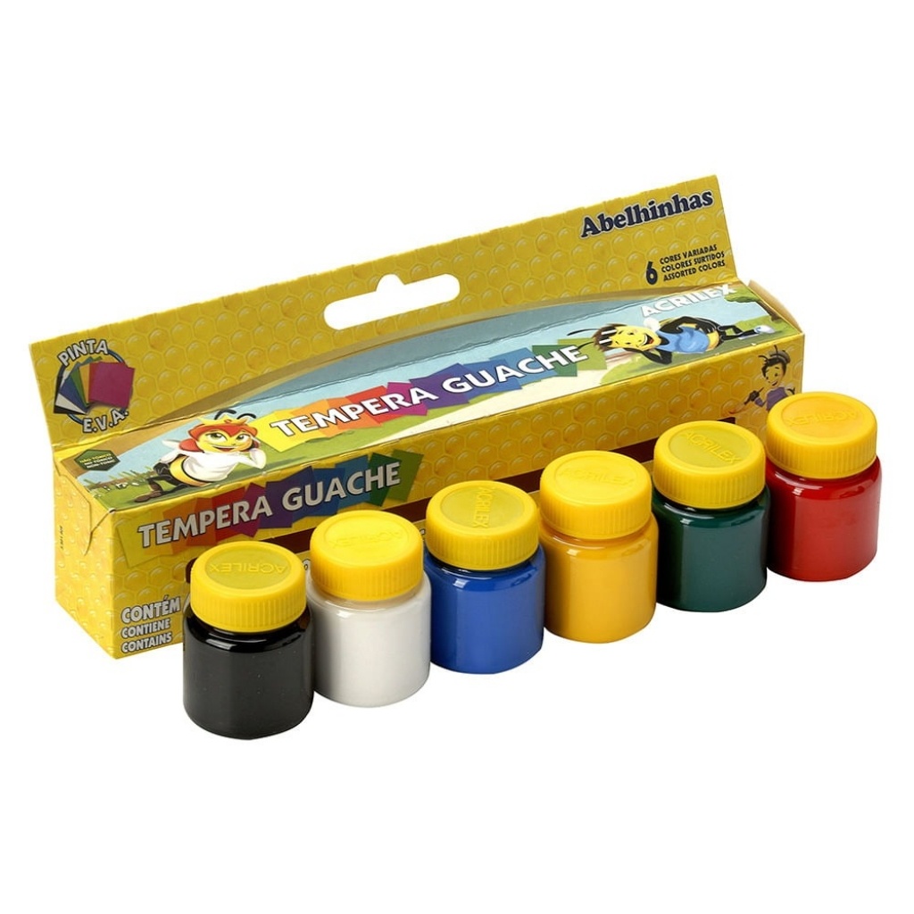 Tempera Guache Acrilex 15ml x6 - Papelería Acuarela