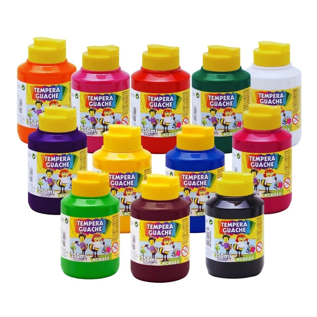 Tempera Guache Acrilex 250ml - Papelería Acuarela
