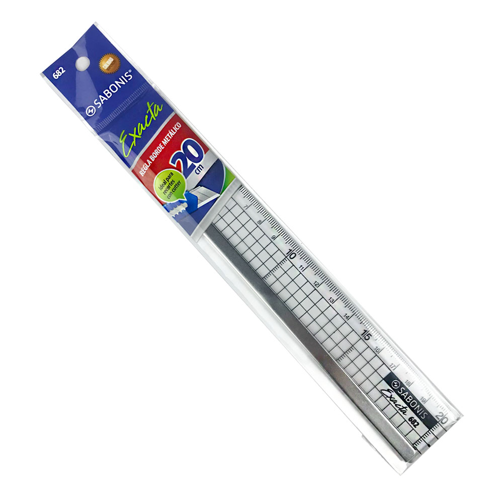 Regla Borde Metalico 682 20cm - Papelería Acuarela